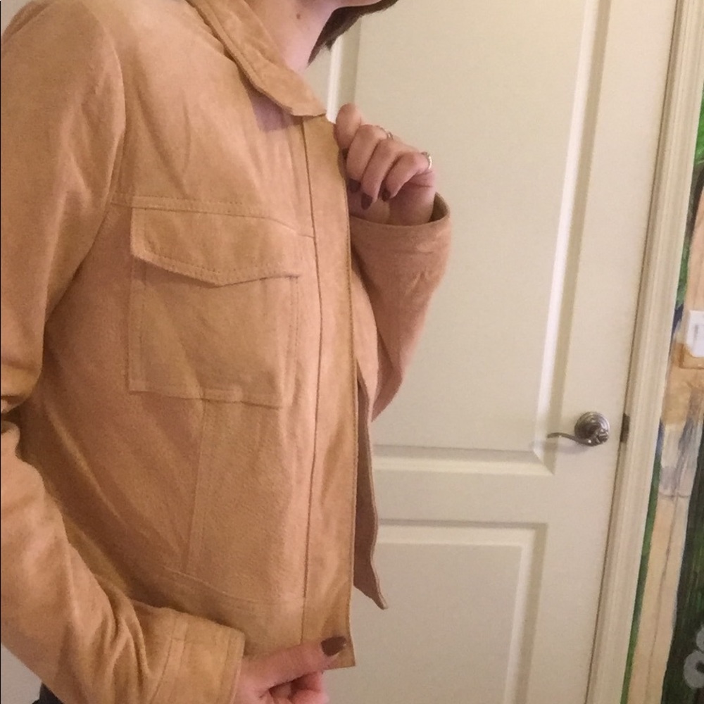 Genuine Pig Leather Crop Jacket - Gem